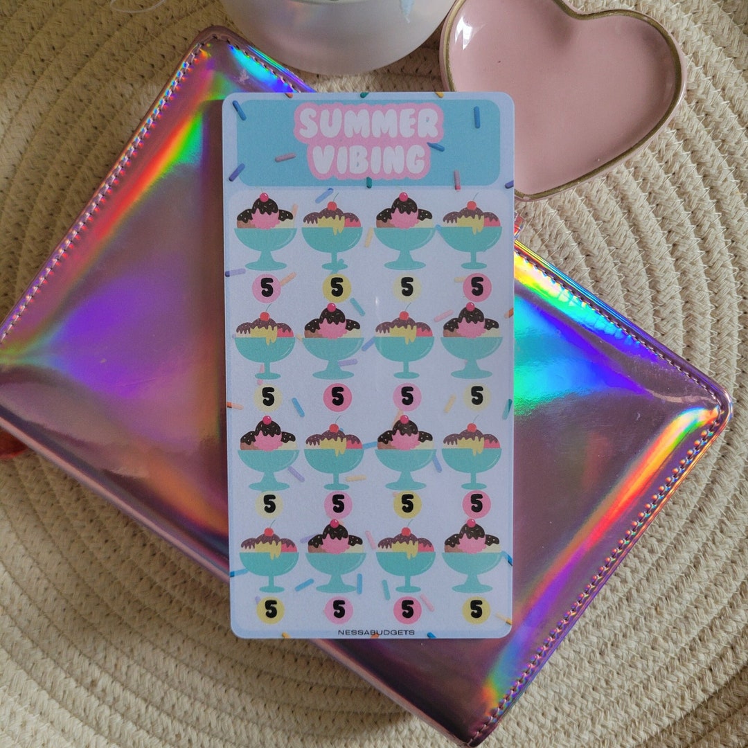 Summer Vibing Savings Challenge A6 Laminated Savings Challenge - Etsy