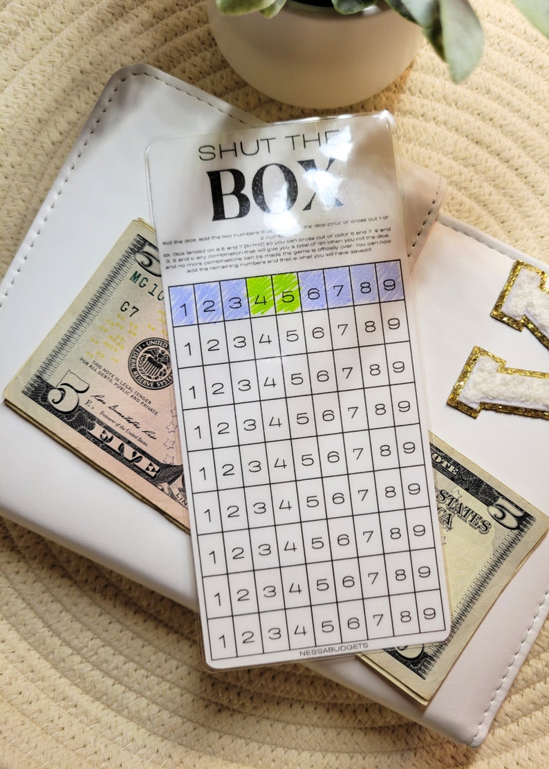 Shut the Box Savings Challenge | Savings Challenge | A6 Savings ...