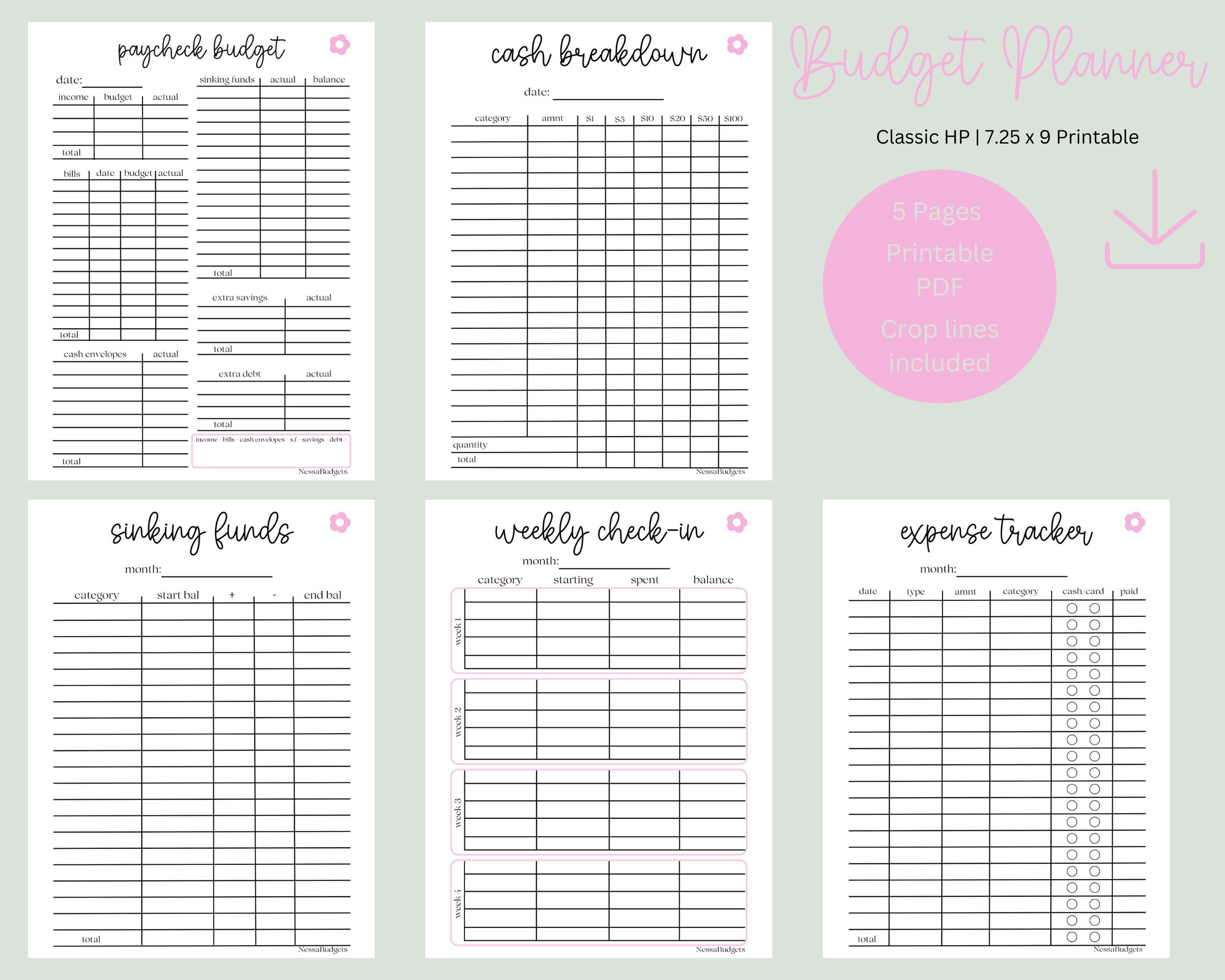 Happy Planner Budget Inserts | Classic HP Printable PDF | Classic Happy ...
