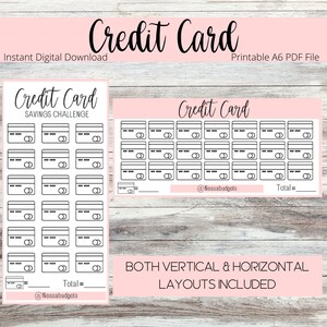 Credit Card Printable Saving Challenge | PDF Printable A6 Saving ...