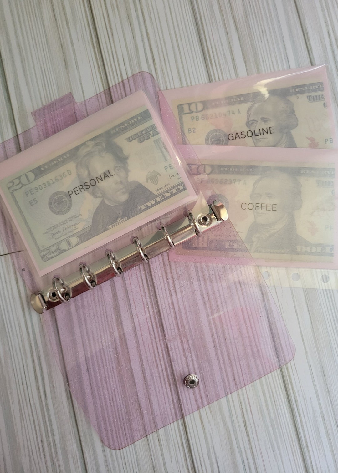 Minimalistic A7 Pink Frosted Cash Envelopes Frosted Cash Budget ...