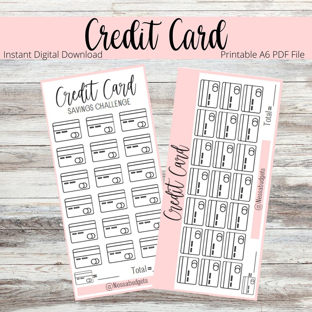 Credit Card Printable Saving Challenge | PDF Printable A6 Saving ...