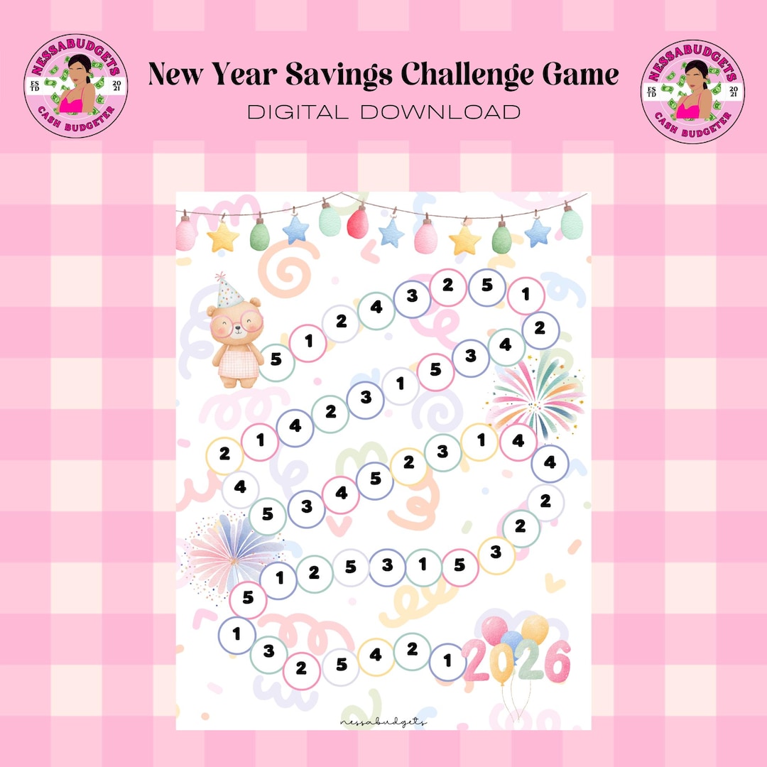 DIGITAL PDF 2026 Savings Challenge Game | Printable US Letter Savings ...