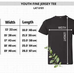 LAT 6101 Size Chart, Editable Template, LAT Size Guide, Youth Fine ...