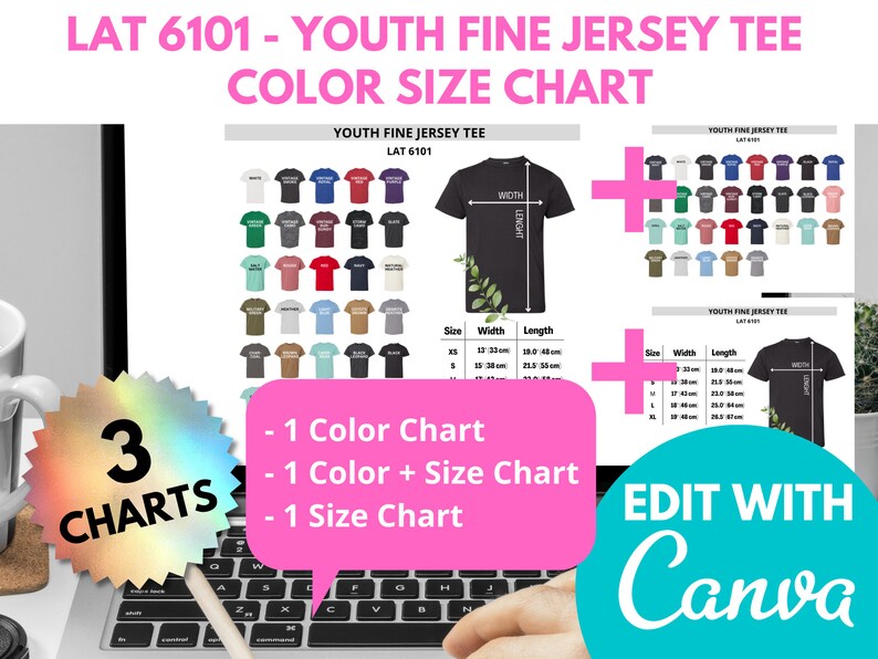 LAT 6101 Size Chart Editable Template LAT Size Guide Youth - Etsy