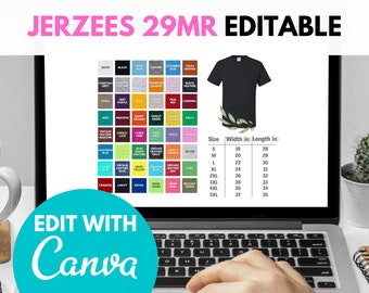 Jerzees 29m Color Chart - Etsy