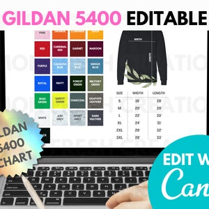 Gildan 5400 Color Chart, Color Gildan 5400, Long Sleeve Tee, Shirt ...