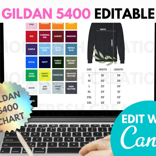 Gildan Long Sleeve Color Chart - Etsy