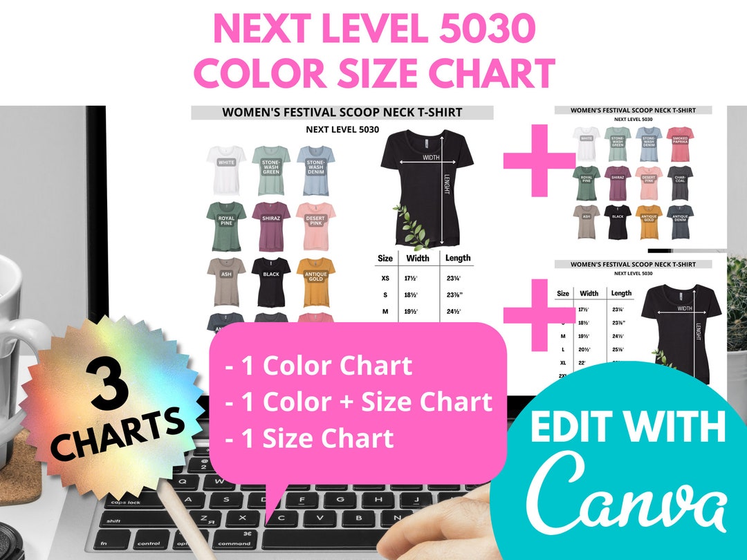 Next Level 5030 Size Chart, Color Next Level 5030, Womens Festival ...