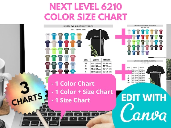 Next Level 6210 Size Chart Color Next Level 6210 Unisex CVC - Etsy ...