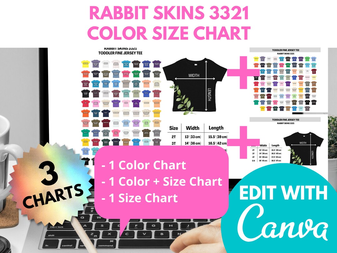 Rabbit Skins 3321, Color Chart, Size Chart, Rabbit Skins Chart, Toddler ...