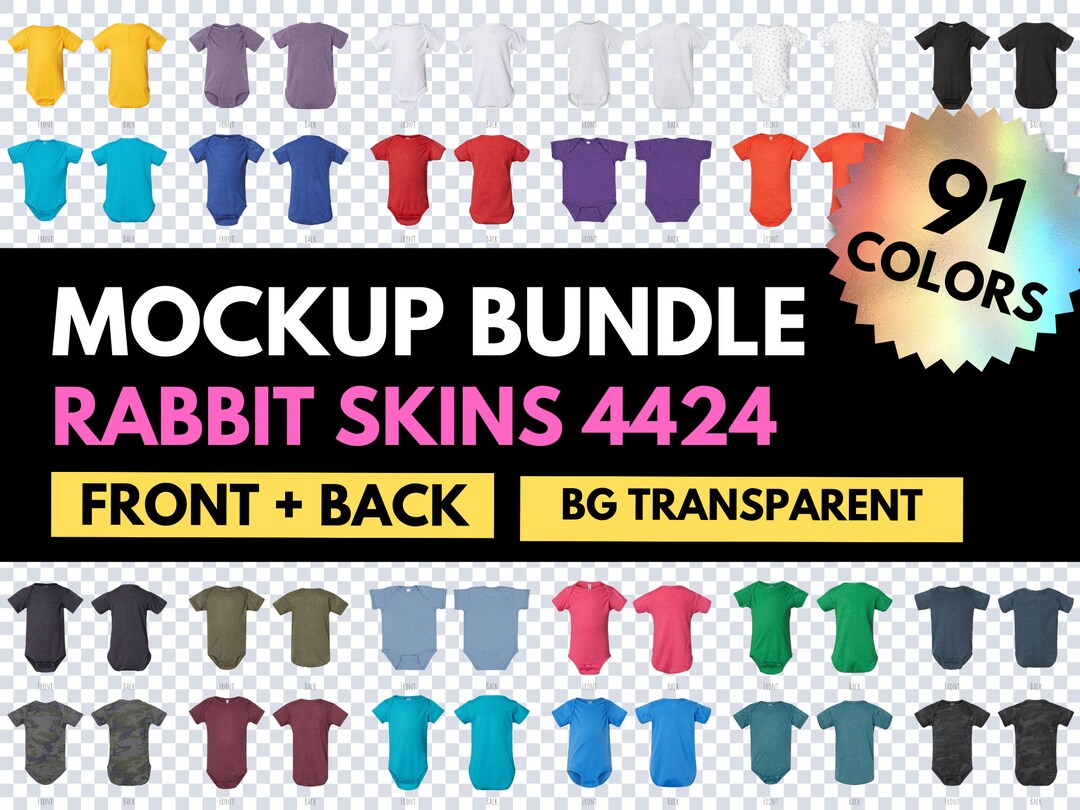 Rabbit Skins 4424, Transparent Mockup, RS4424, Fornt and Back Mockup ...