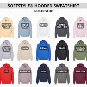 Gildan SF500 Size Chart, Editable, Gildan Softstyle Hoodie, Gildan Size ...