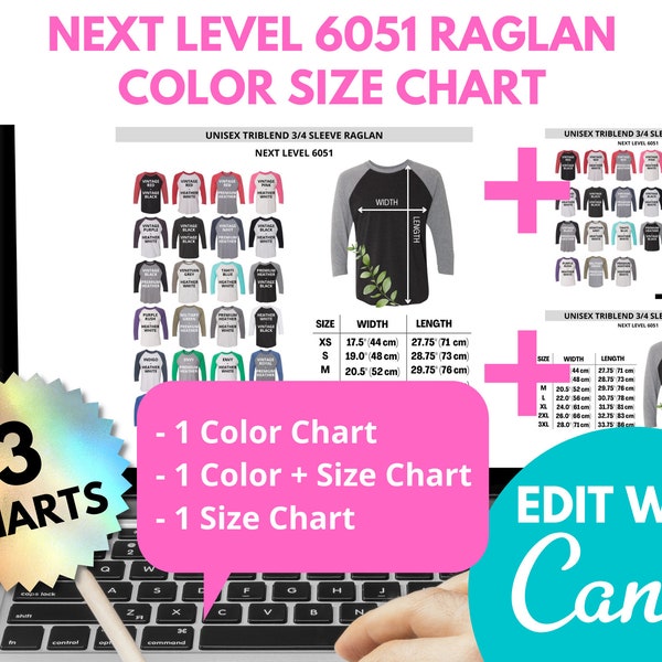 Raglan Color Chart - Etsy