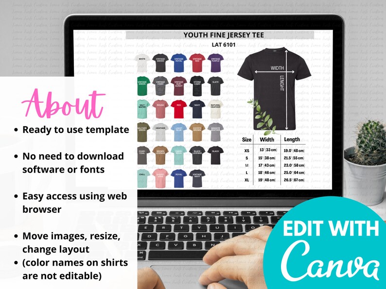 LAT 6101 Size Chart Editable Template LAT Size Guide Youth - Etsy
