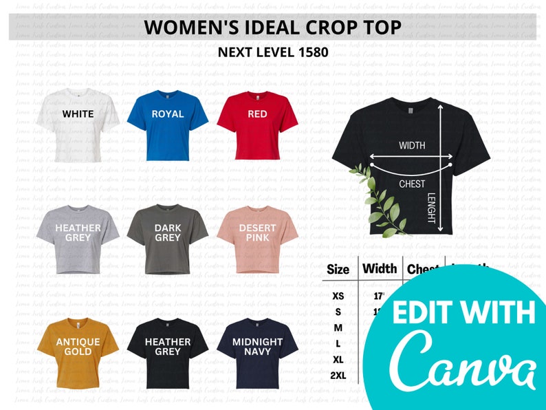 Next Level 1580 Size Chart Color Next Level 1580 Womens - Etsy