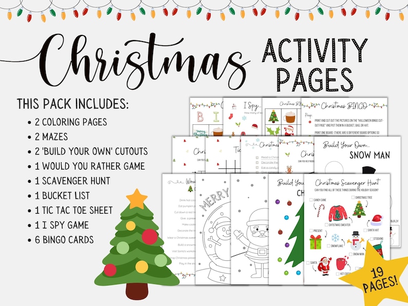 Christmas Activity Pages for Kids | Christmas Activities Printable ...