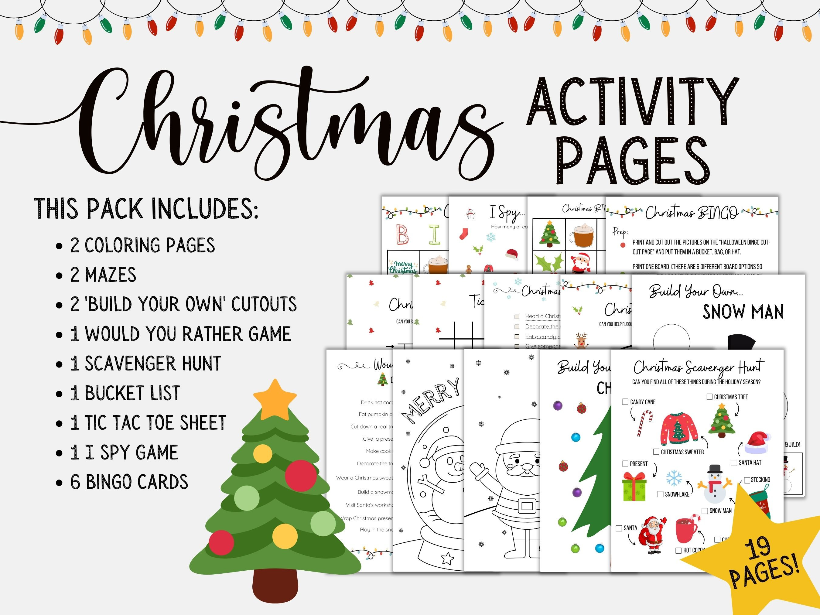 Christmas Activity Pages for Kids | Christmas Activities Printable ...