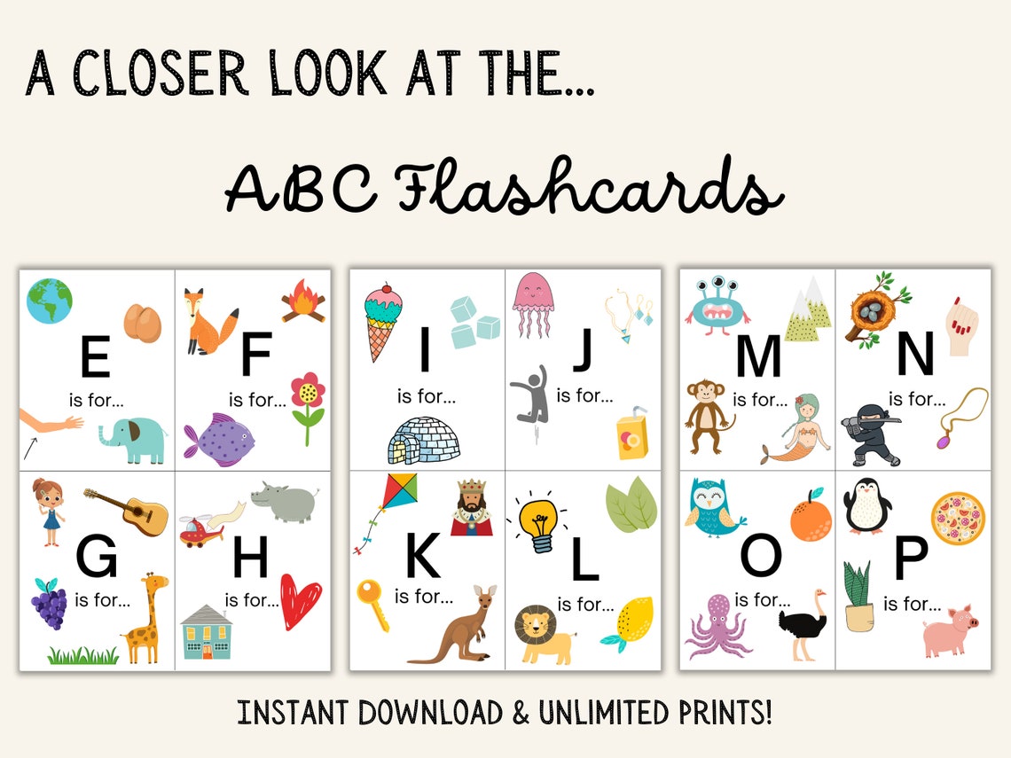 ABC Flashcards & Coloring Pages Alphabet Flashcards for Kids Number ...