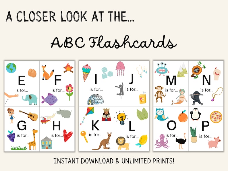 ABC Flashcards & Coloring Pages Alphabet Flashcards for Kids Number ...