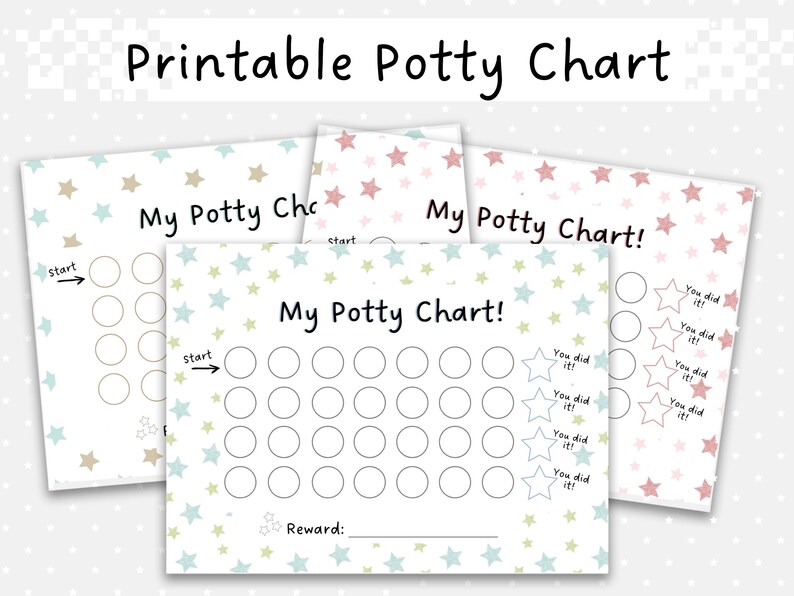Printable Potty Training Chart Toddler Potty Chart for Girls - Etsy