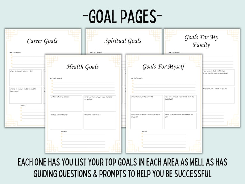 Printable Goal Journal | 2026 Goal Tracker | Habit Tracker, Vision ...
