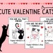 Cute Cat Valentines Day Cards Printable Cat Valentines for Kids Kitty ...