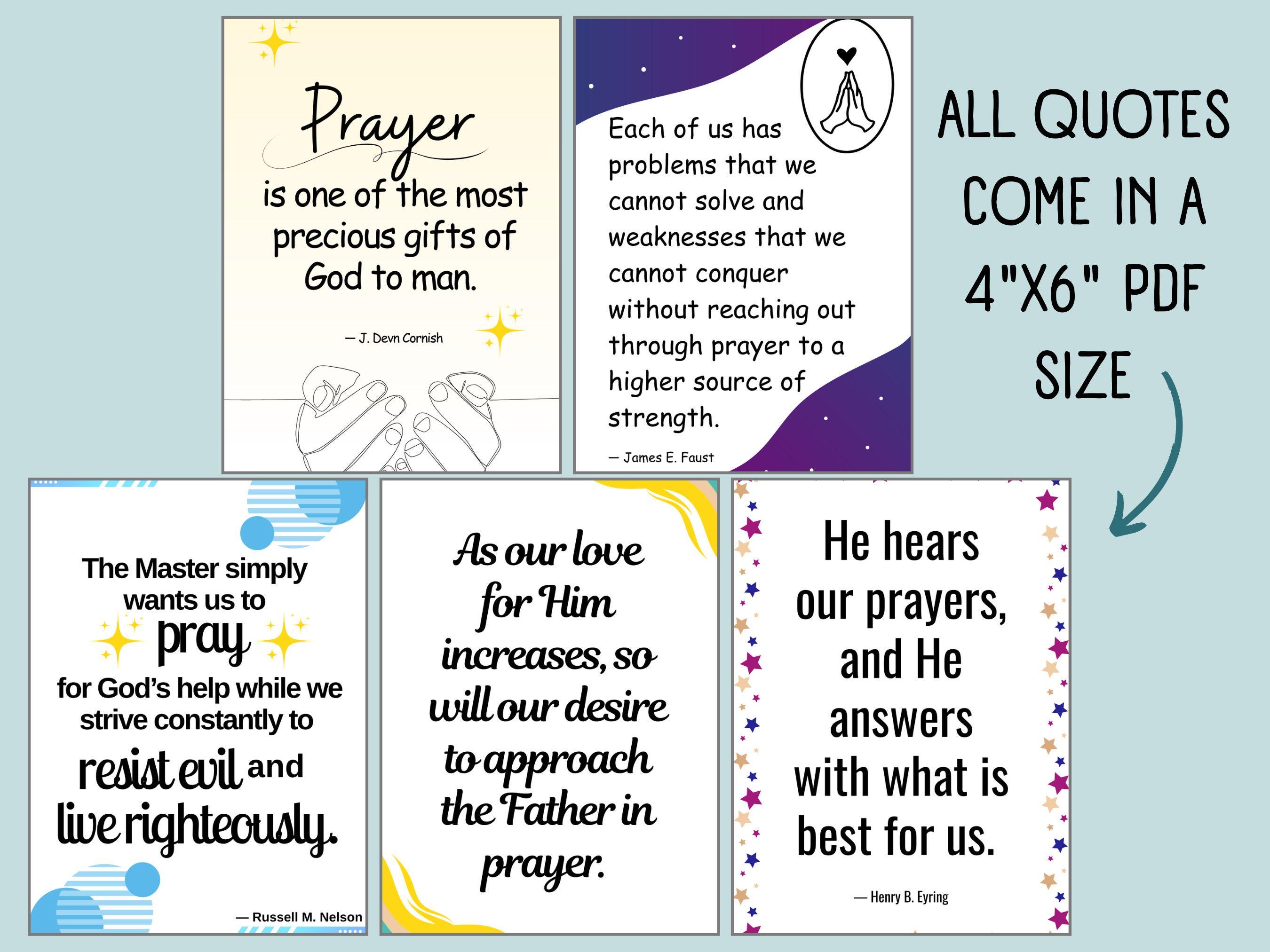 15 Printable LDS Quotes About Prayer | Latter-day Saint Quote Cards for ...