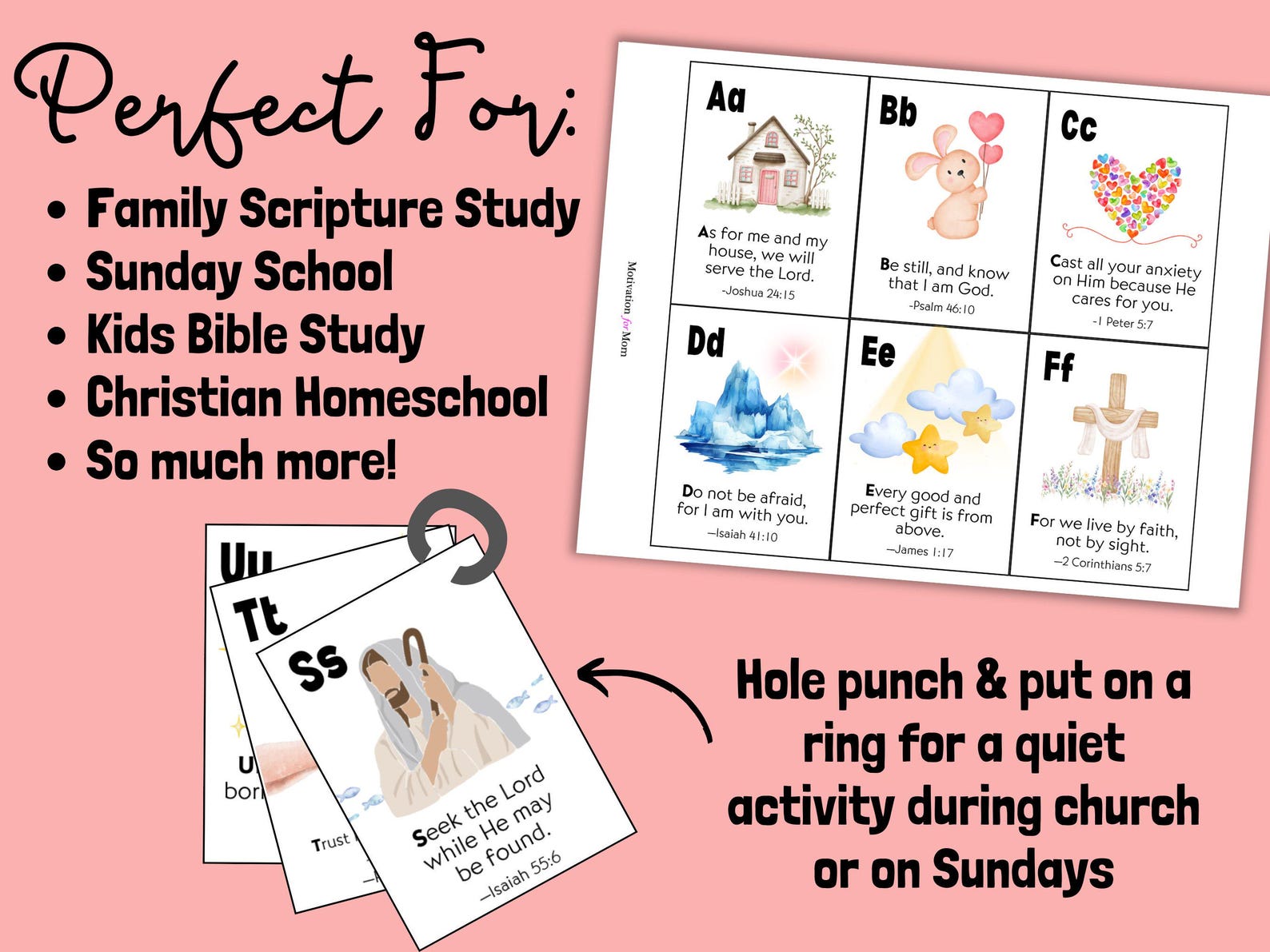 Printable ABC Bible Verses for Kids | 26 Scripture Cards A–Z ...