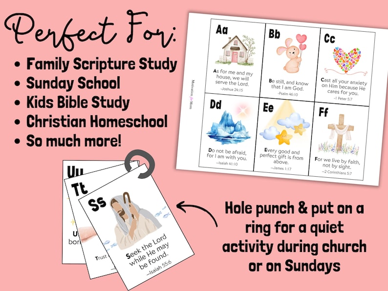 Printable ABC Bible Verses for Kids | 26 Scripture Cards A–Z ...