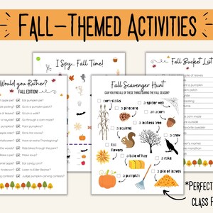 Fall Activity Pages for Kids | Printable Fall Activities | Fall ...