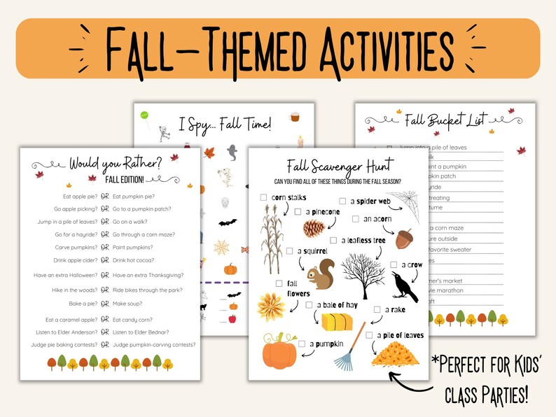 Fall Activity Pages for Kids | Printable Fall Activities | Fall ...