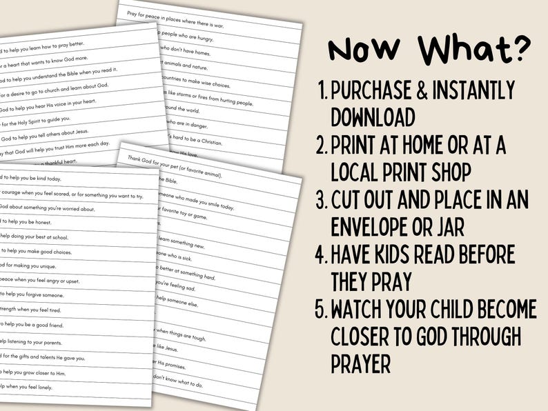 70 Prayer Prompts for Kids | Printable | Cut & Create DIY Prayer Jar ...