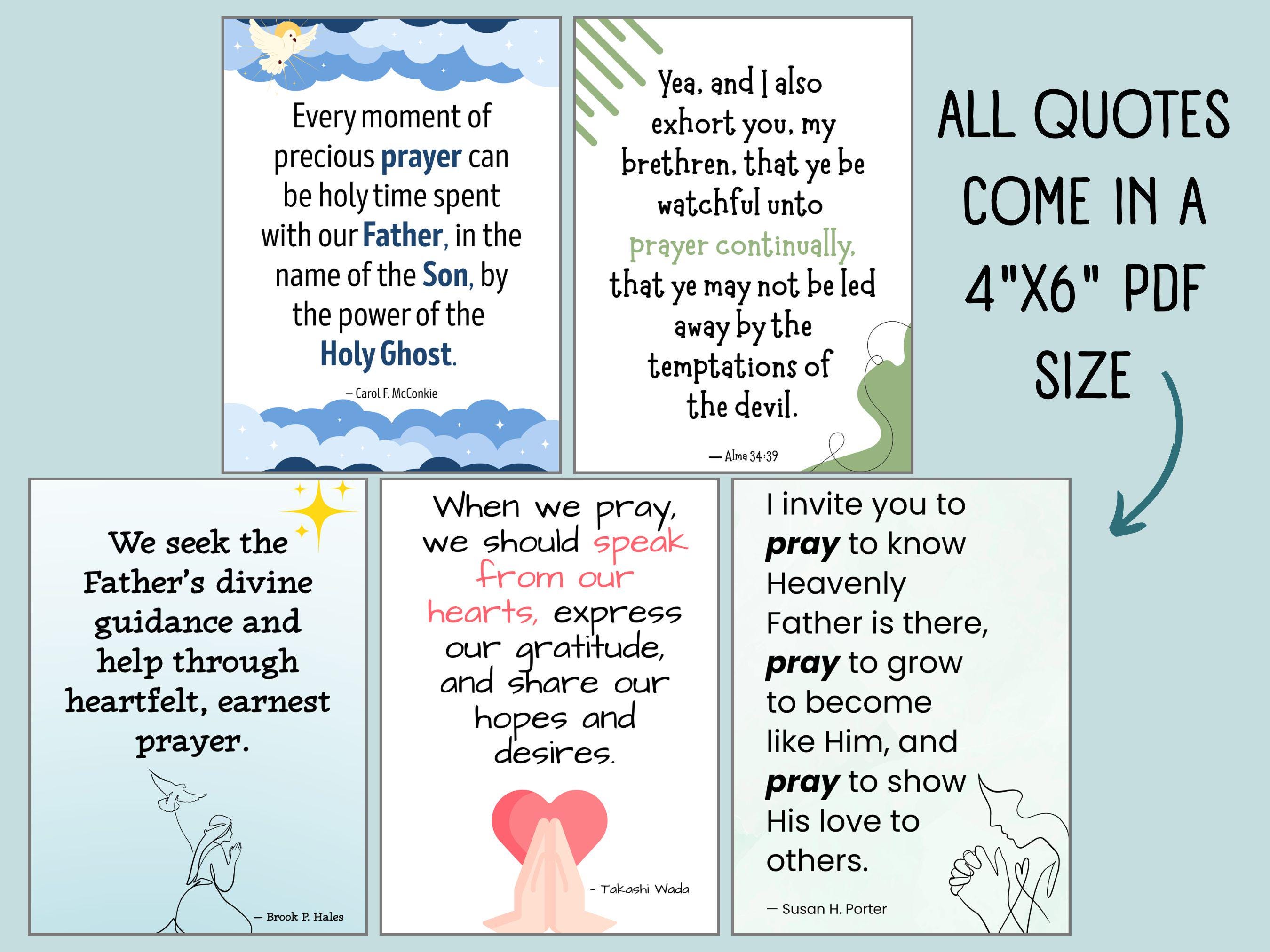 15 Printable LDS Quotes About Prayer | Latter-day Saint Quote Cards for ...