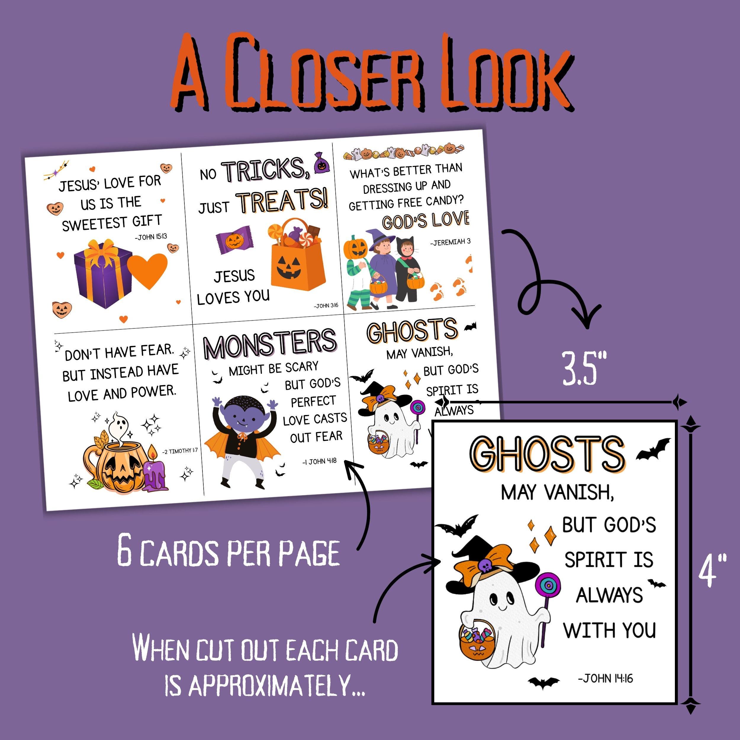 Christian Halloween Bible Verse Cards for Kids | Printable Scripture ...