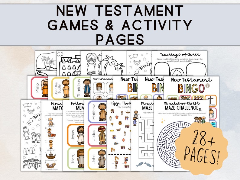 New Testament Kids Activity Bundle | Printable Bible Games for Kids ...