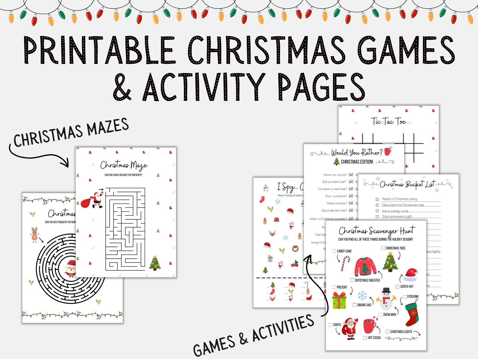 Christmas Activity Pages for Kids | Christmas Activities Printable ...