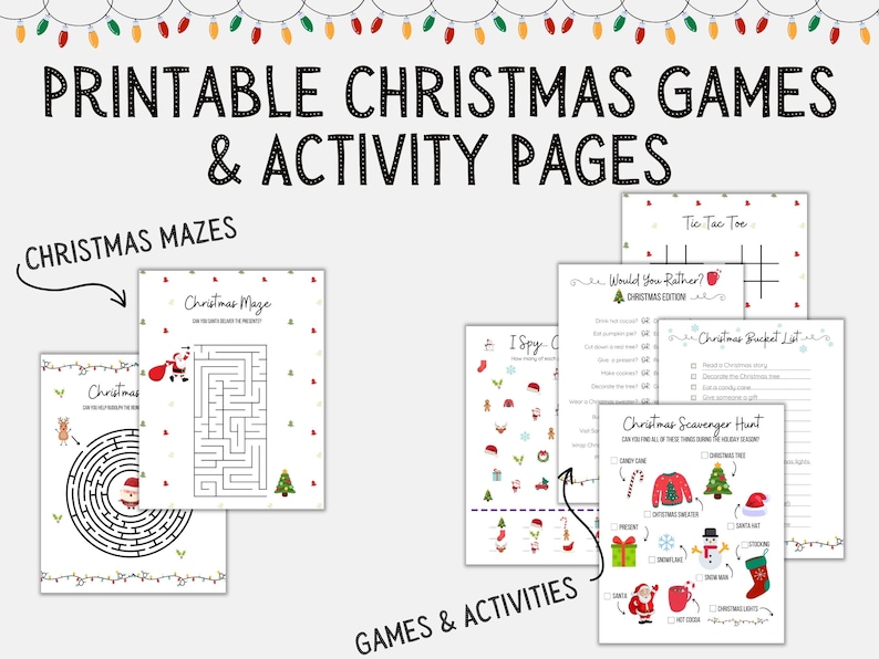 Christmas Activity Pages for Kids | Christmas Activities Printable ...