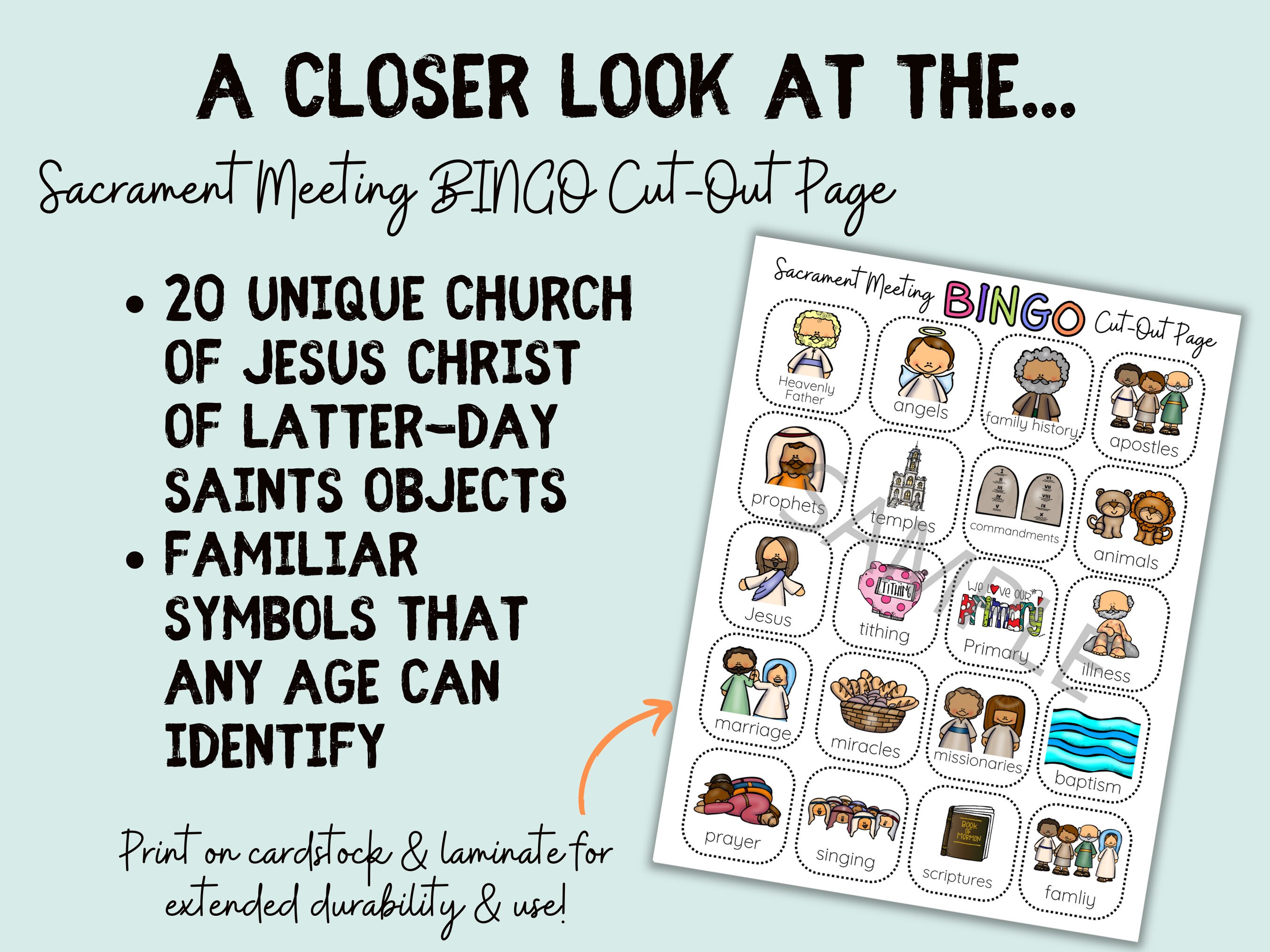 Sacrament Games | BINGO | LDS Games for Kids | Printable Church Bingo ...