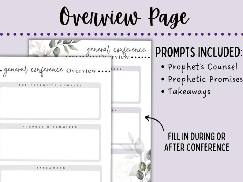 General Conference Adult Activity Pages | Notetaking Pages for Moms ...