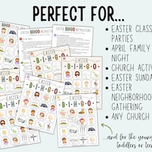 Easter Bingo | Printable Church Bingo | Bible Games for Kids ...