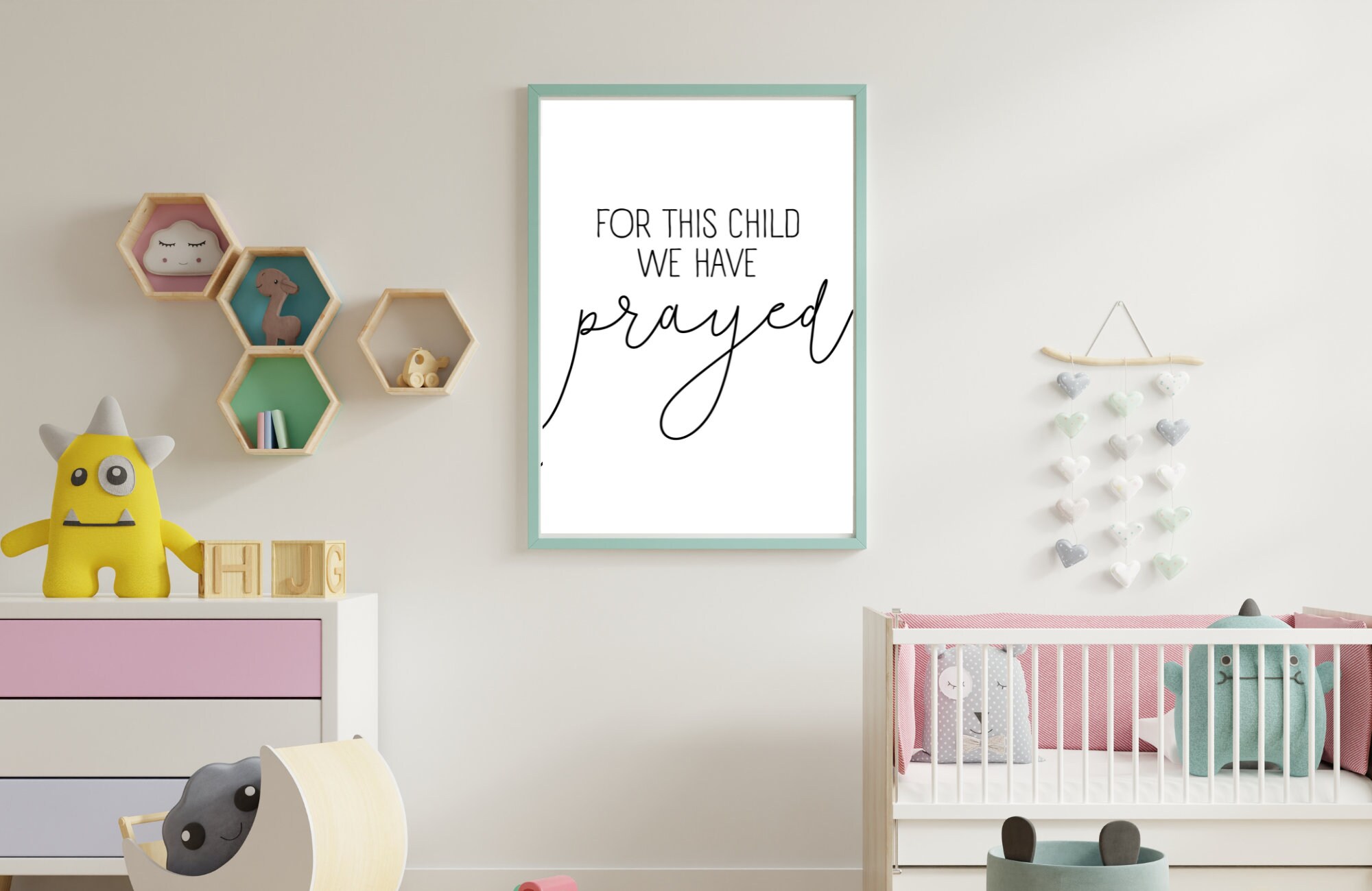 For This Child We Have Prayed Nursery Art Printable | Watercolor ...