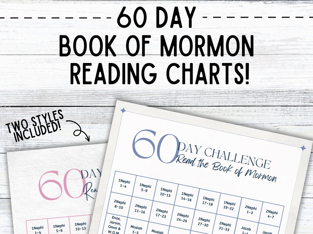 60 Day Book of Mormon Reading Chart | Printable Reading Chart | LDS ...