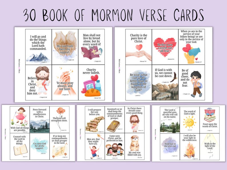 LDS Scripture Cards for Kids | Book of Mormon, Bible Verses & LDS ...
