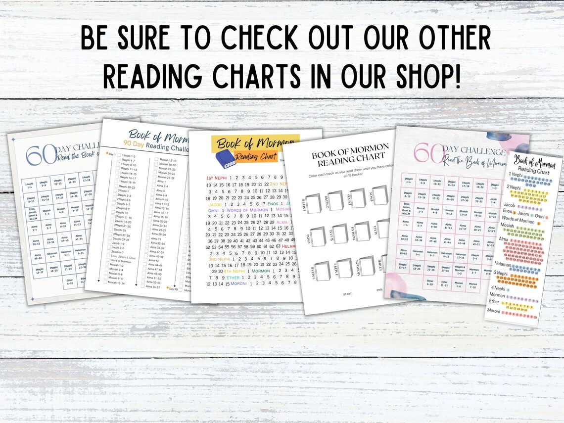 30 Day Book of Mormon Reading Chart Printable Reading Chart LDS Reading ...
