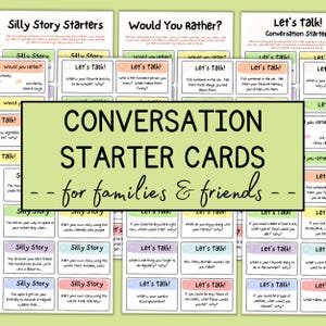 Printable Conversation Starters for Kids & Families | 54 Let’s Talk ...