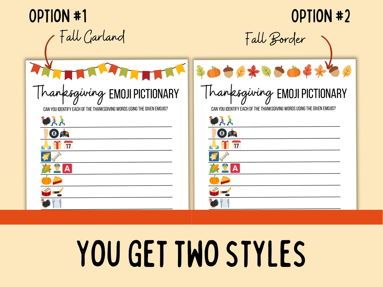 Emoji Pictionary Thanksgiving Party Game | Holiday Emoji Quiz ...