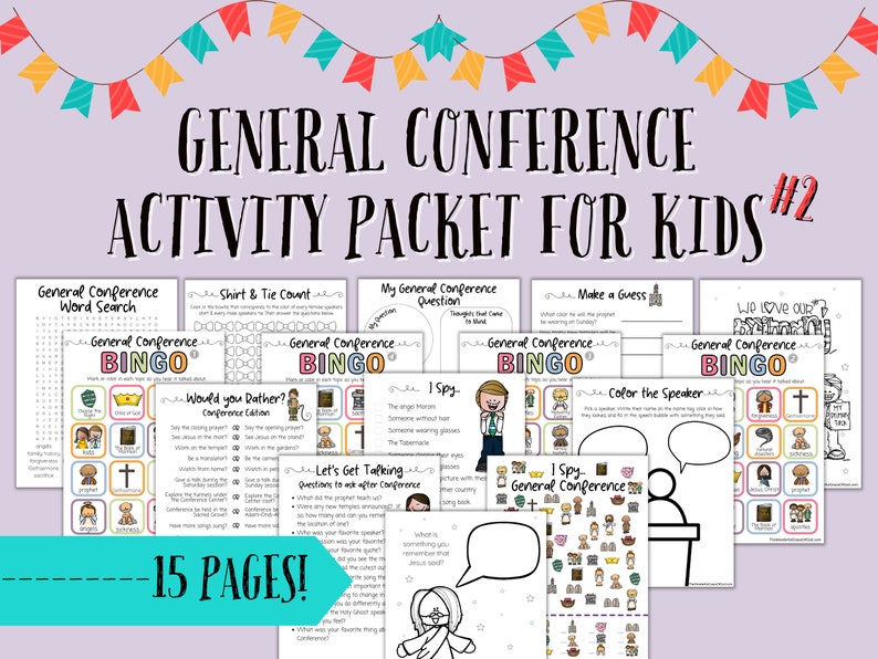 General Conference Activity Packet for Kids | LDS Coloring Pages ...