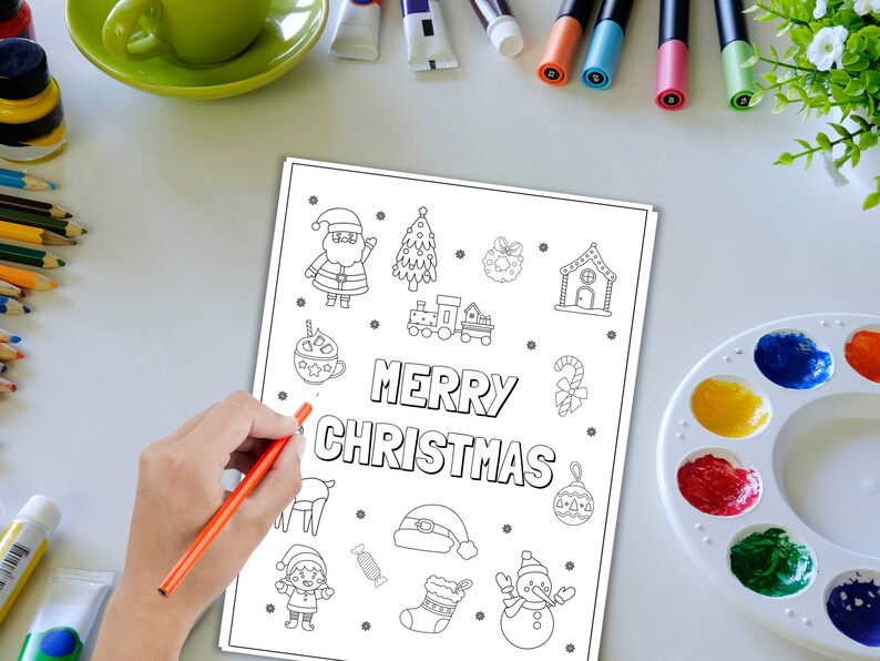 Christmas Card Coloring Pages for Kids | Printable Coloring Cards | DIY ...