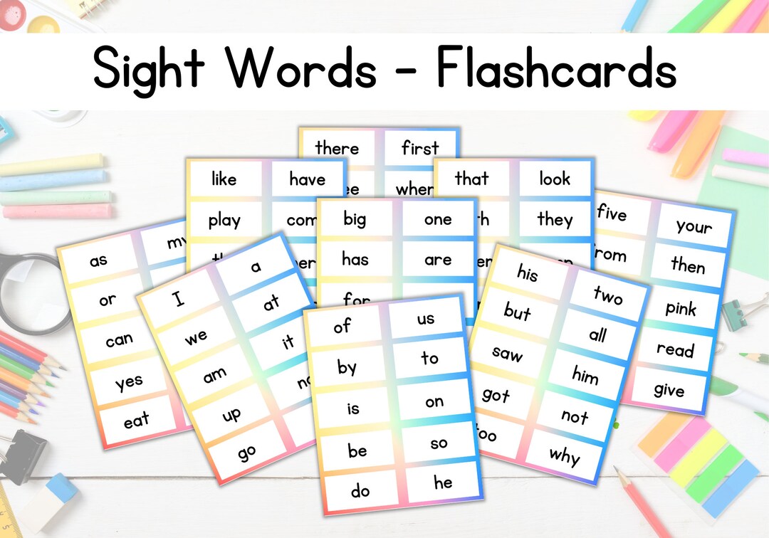 Sight Word Flashcards | Printable Flashcards for Kids | Digital ...